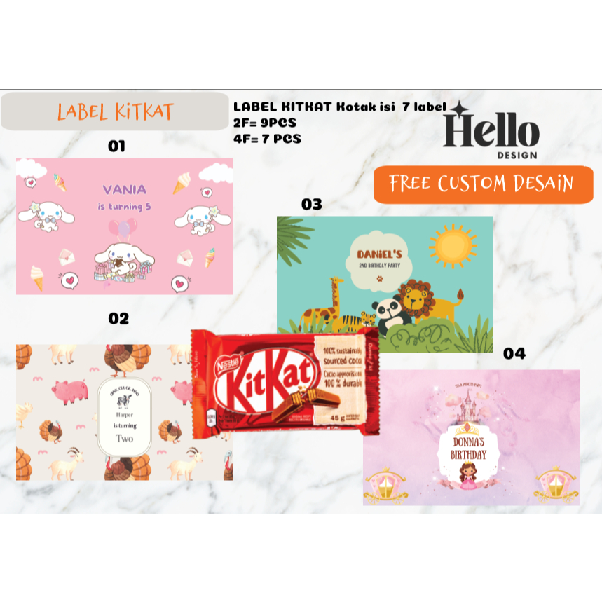 (FREE Custom) birthday kitkat LABEL/birthday souvenir/birthday kitkat ...