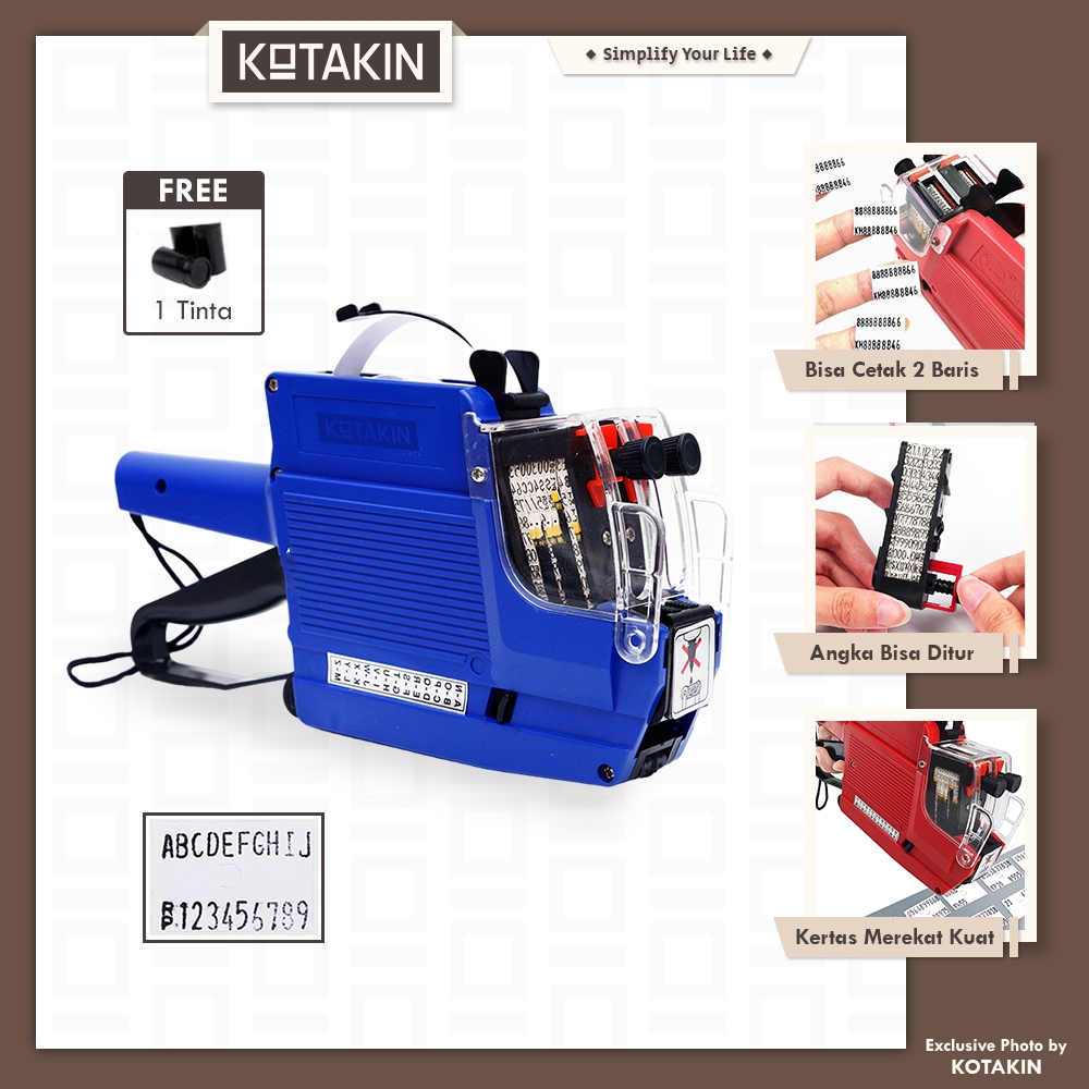 MESIN KOTAKIN Price Label Tool 1 2 Line 10 Digits Letter Number Sticker ...