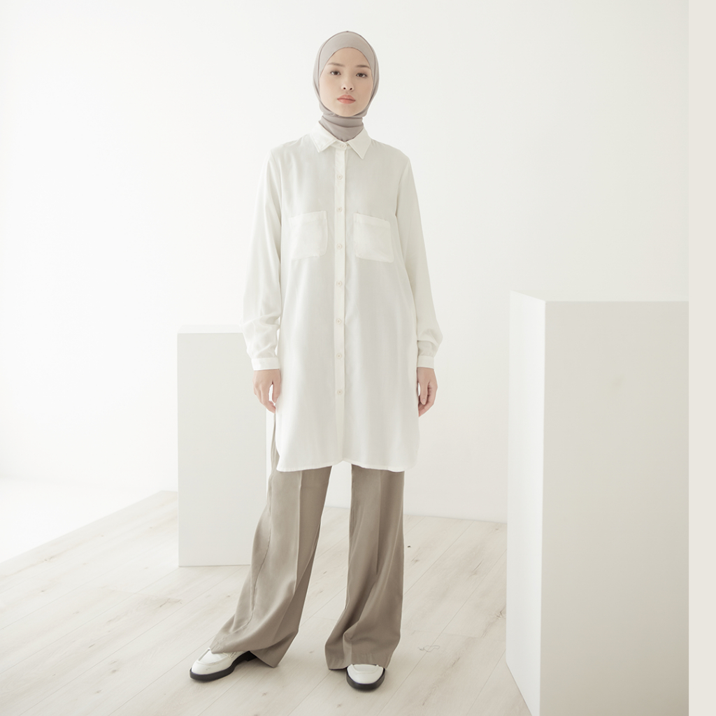 KEMEJA Jada by Aska Label - Women's long sleeve rayon shirt tunic | Shopee Malaysia