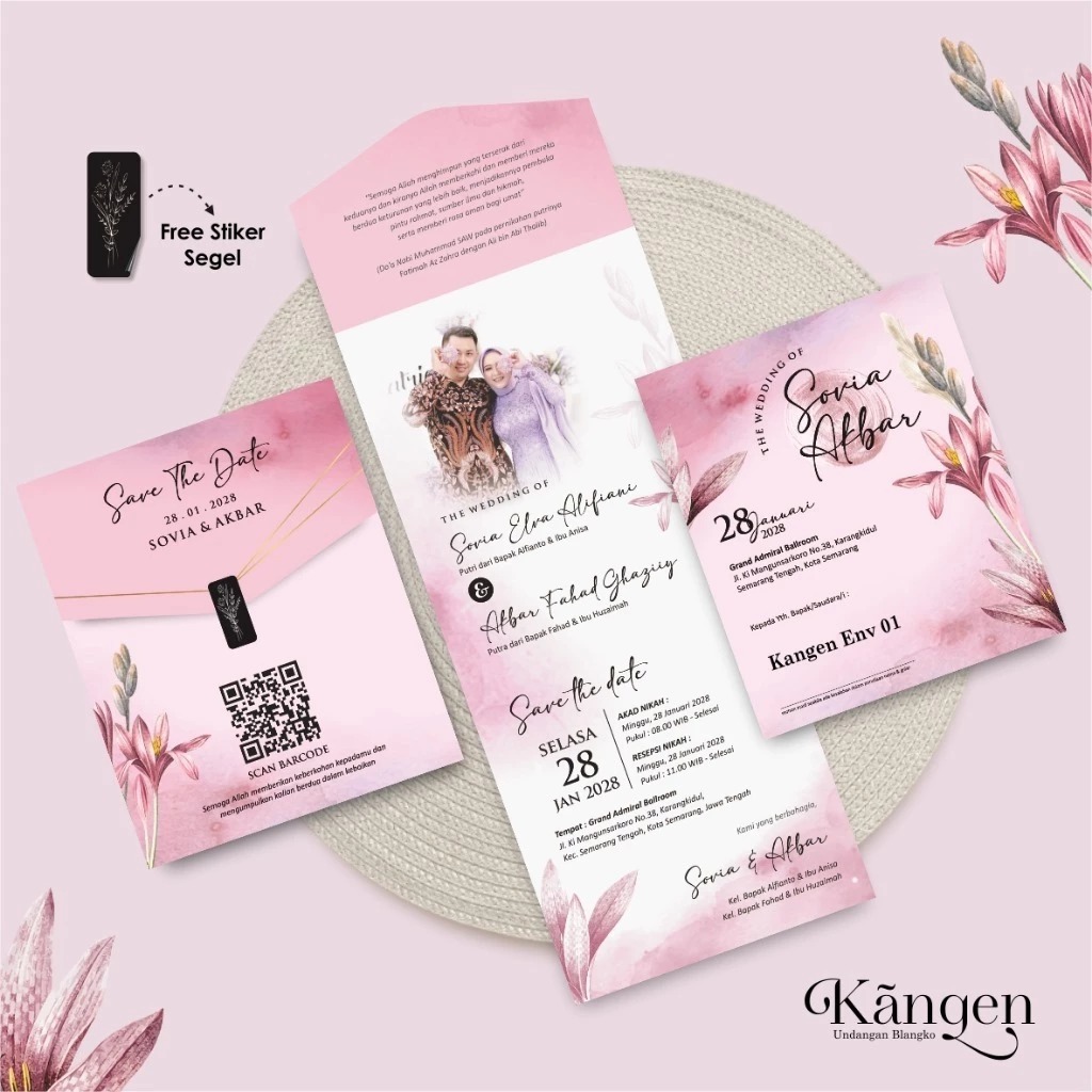 Beautiful, Elegant Wedding Invitation, - Full Color Invitation Kangen ...