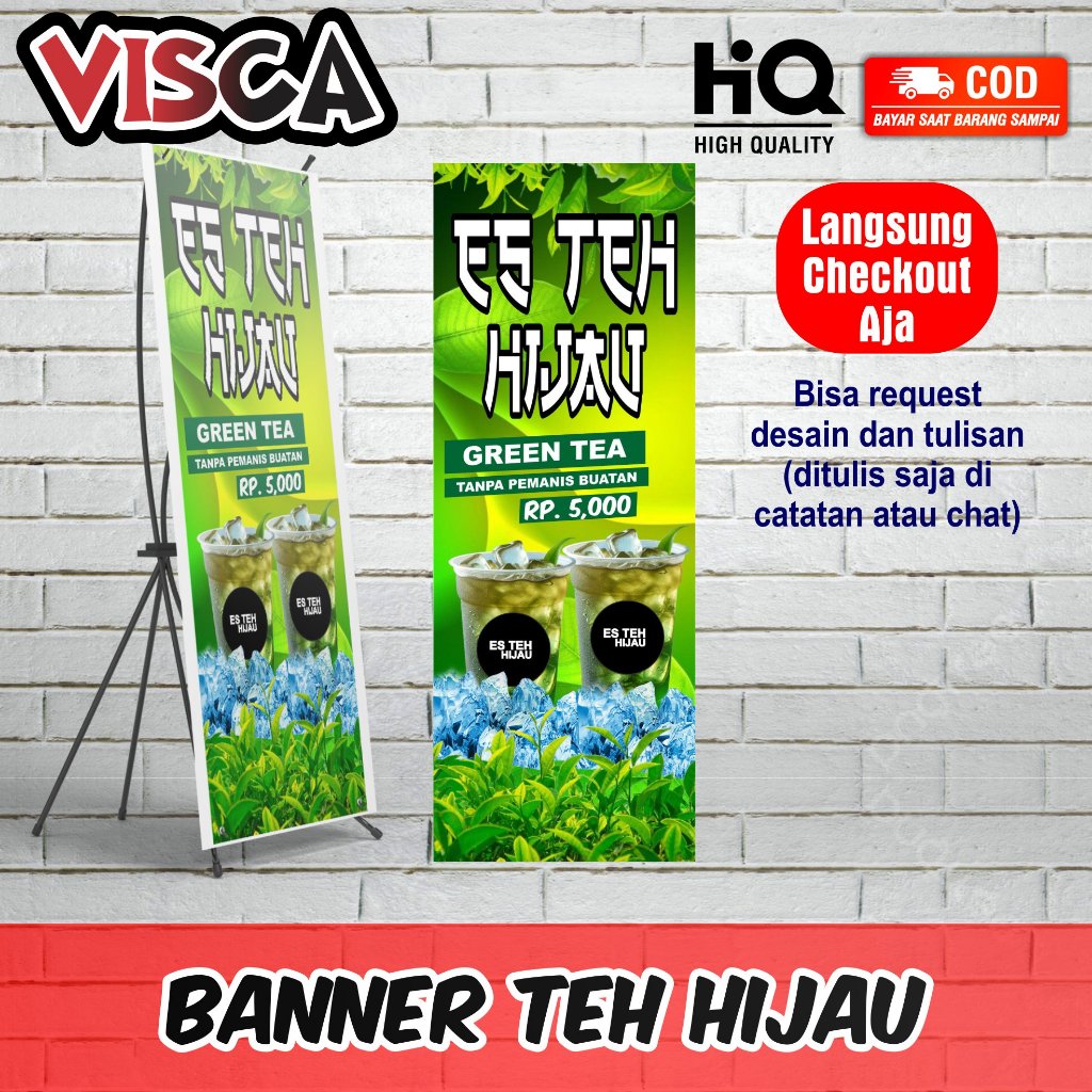 HIJAU Green Tea Banner X Banner - Can Request Design | Shopee Malaysia