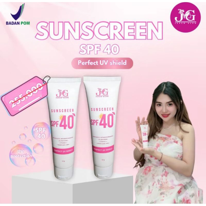 2pc Sunscreen Jenem Glow SPF 40 Perfect UV Shield | Shopee Malaysia
