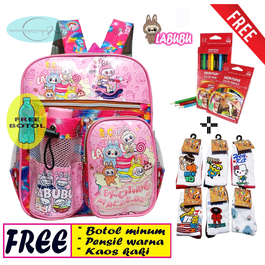 Moonde (m1042) LABUBU Backpack for Girls Character LABUBU Bags School ...