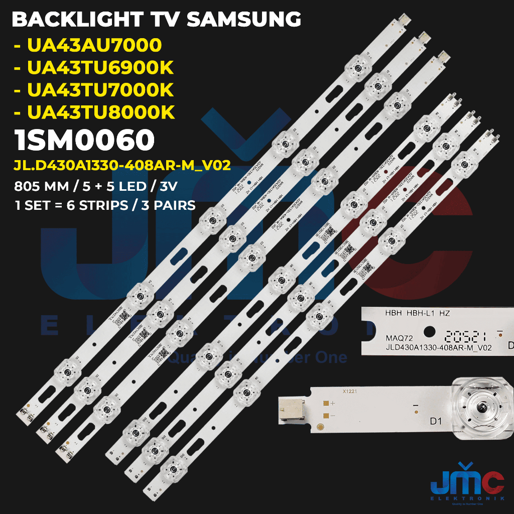 TV Backlight 43 Samsung Inch UA43TU6900 UA43TU7000 UA43TU8000 U43AU7000 ...