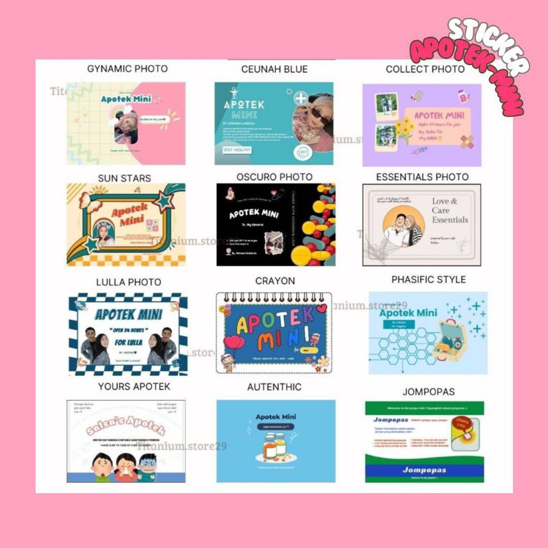 Sticker FOR CUTE MINI DESIGN APOTEK | Shopee Malaysia