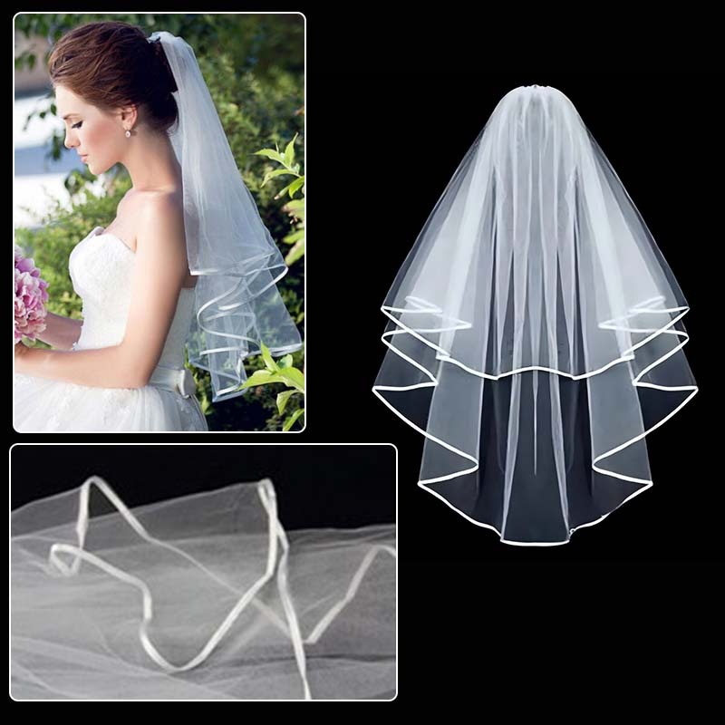 60cm Slayer Bridal Hijab White Veil Headpiece Wedding Veil Bridal ...