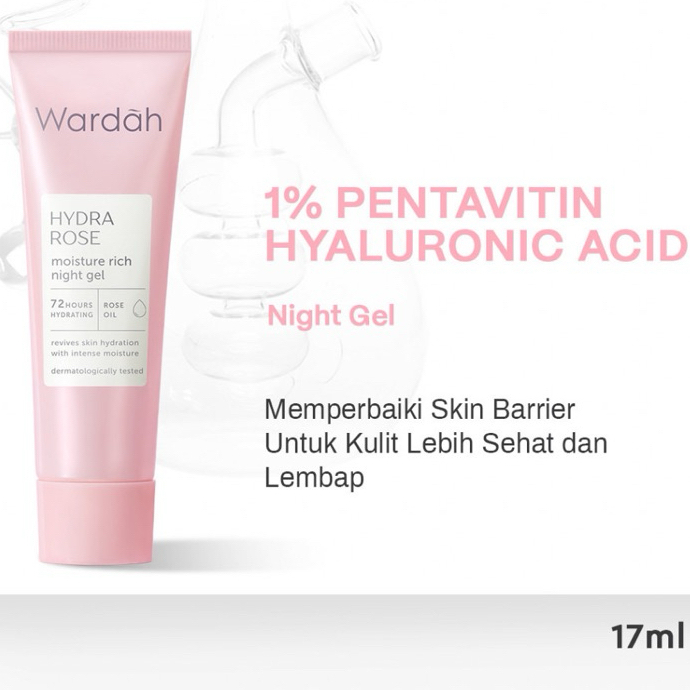 Wardah Hydra Rose Moisture Rich Night Gel - Cream for Dry and ...