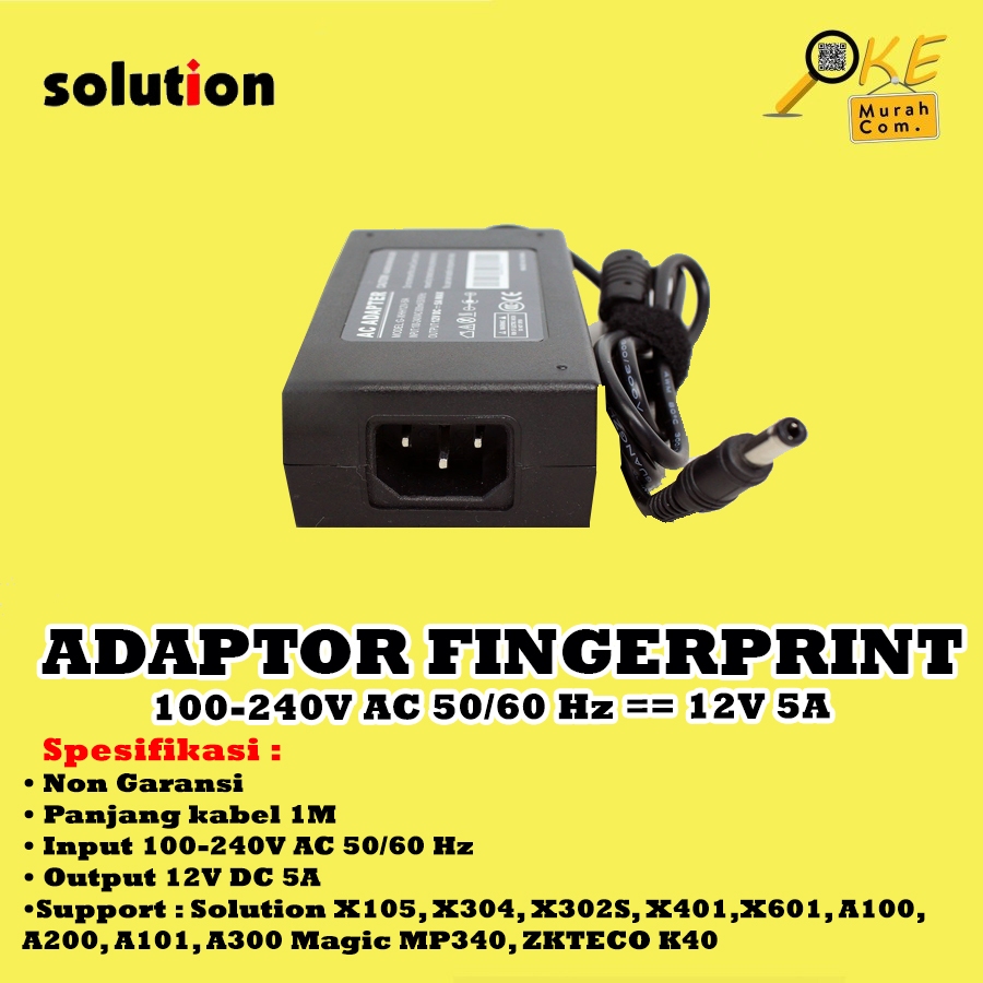 MESIN 12v 5A / 12V5A Attendance Machine Fingerprint Adapter - Magic ...