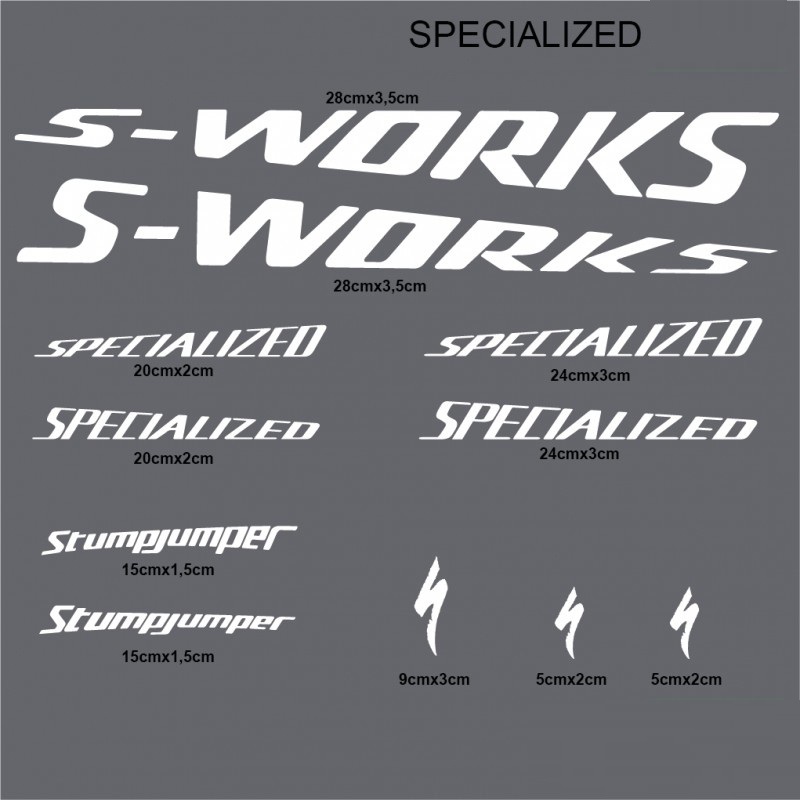 S-works Specialized Bicycle Frame Cutting Sticker Set | Lettering Logos ...