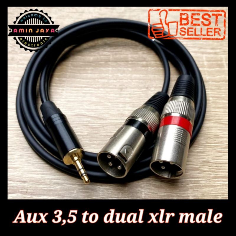 HP 3.5 to dual xlr male aux cable / cellphone to mixer cable | Shopee ...