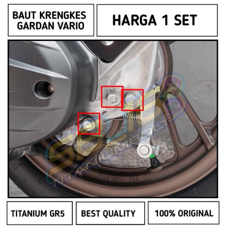 Vario 125/150 TITANIUM GR5 AXLE AXLE BOLT | Shopee Malaysia