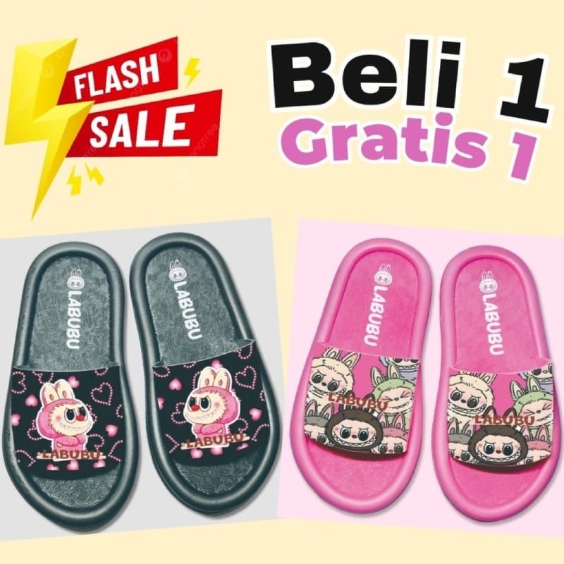 New Labubu Viral Girls' Slop Sandals | Shopee Malaysia
