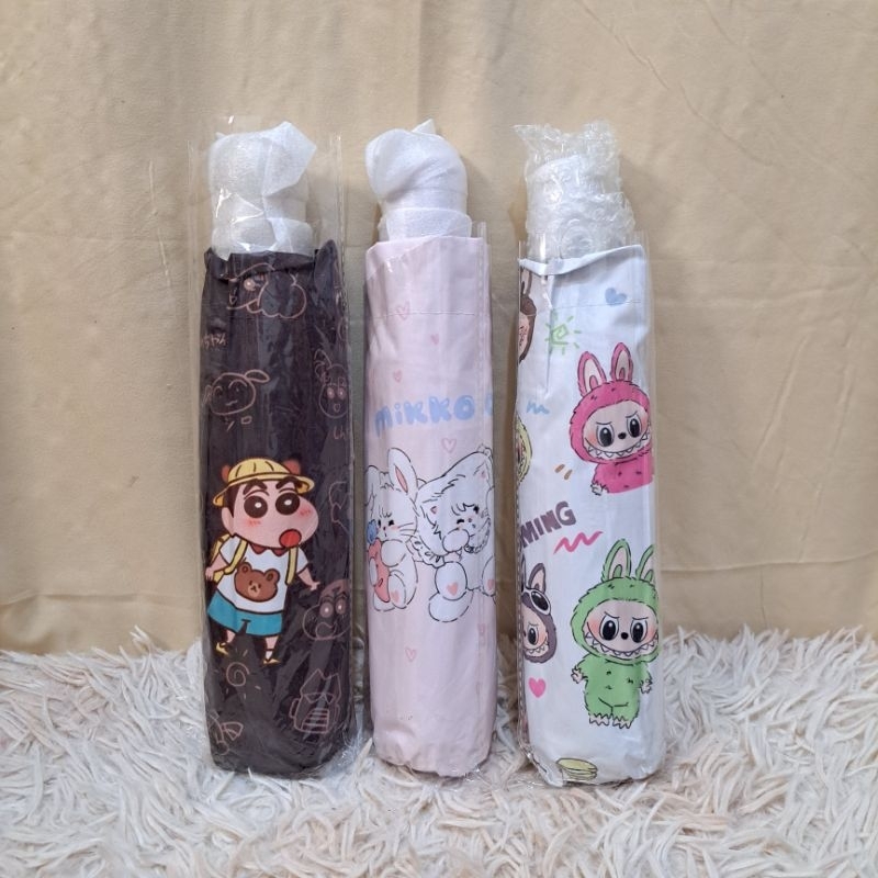 Ready Sanrio Mikko Labubu Shinchan Premium Automatic Character Umbrella ...