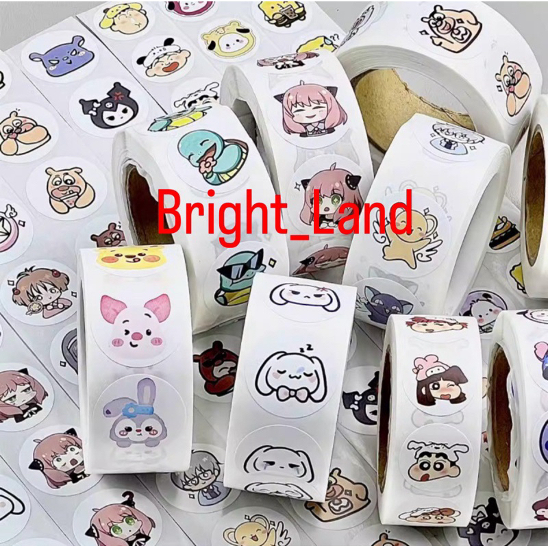 Sticker 500 PCS/ROLL CUTE CHARACTER PICTURE round CUTE ROLL stickers ...