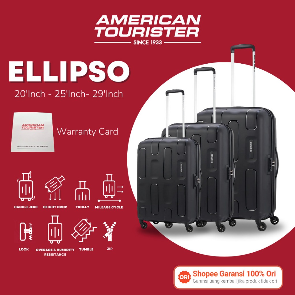 American Tourister Ellipso Suitcase 20 25 29 Inch Cabin Size and ...