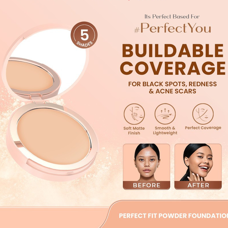 Hanasui Perfect Fit Powder Foundation 12,5gr / Pressed Powder | Shopee ...