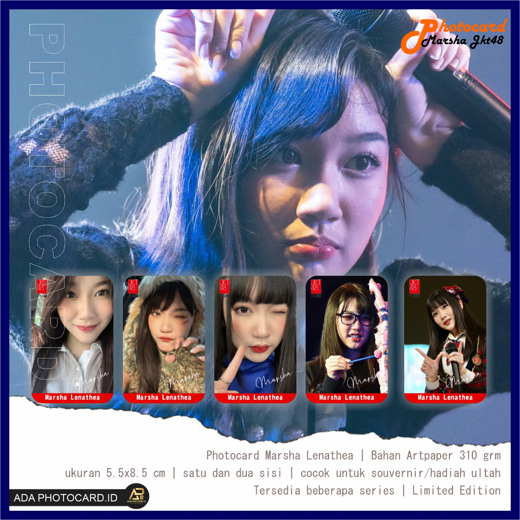 Photocard Marsha JKT48 contains 25 Pcs Premium one side/two sides Thick ...