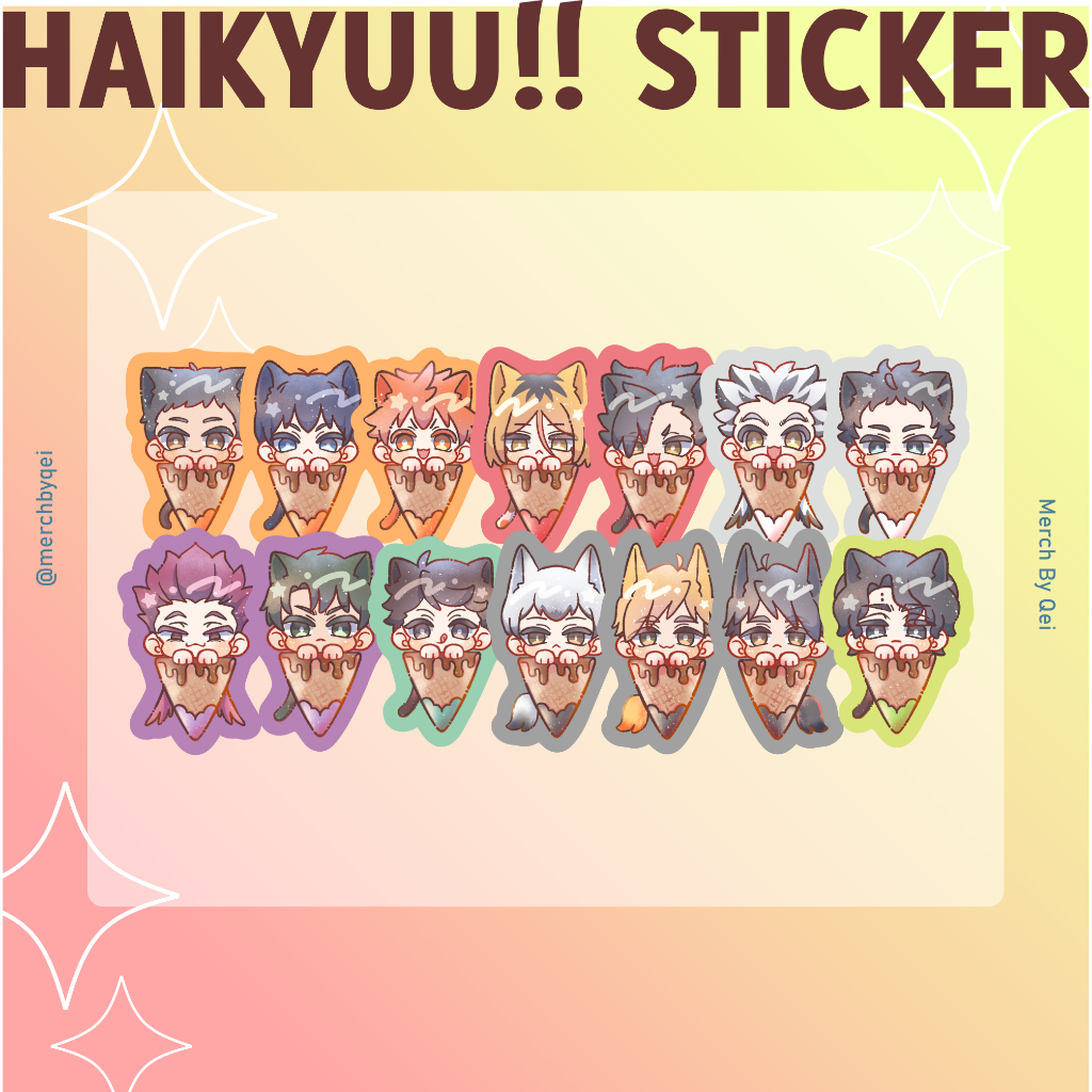Haikyuu sticker!! Glitter Sticker Fanart Merchandise Merch by Qei ...