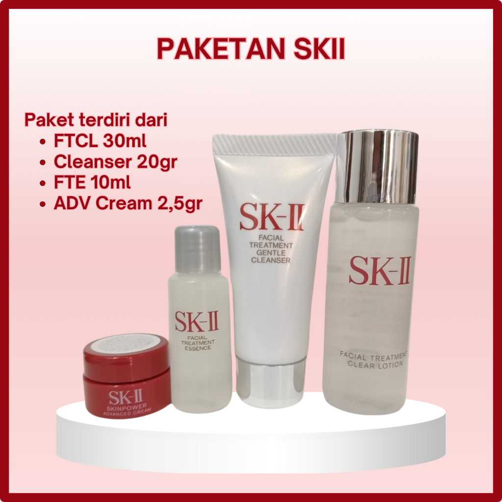 Skii SK-II SK2 FTCL 30ml + FTE 30ml + Cleanser 20gr + Skinpower Advanced Cream 2.5gr - BASIC ...
