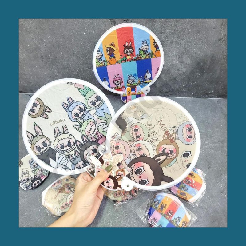 [Gift Padang] labubu edition hand fan Magic Hand Fan Round Hand Fan ...