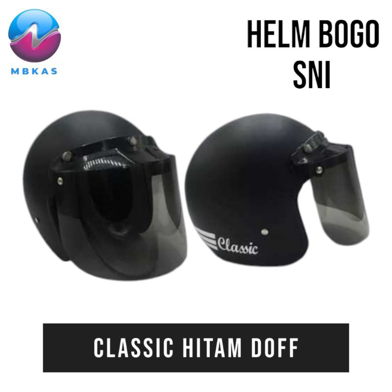 HITAM Bogo SNI Helmet Matte Black | Shopee Malaysia