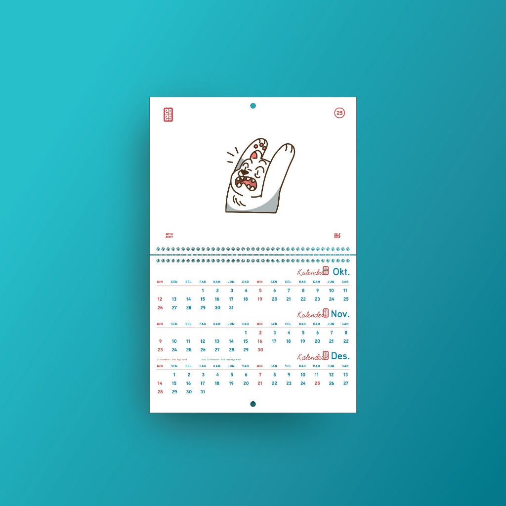 2025 Aesthetic Wall Calendar - Cutiee Spiral Wall Calendar | Shopee ...