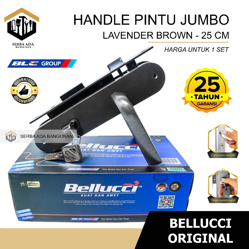 Original OFFICIAL BELLUCCI LAVENDER BROWN HANDLE 25 CM GREEN LABEL ...