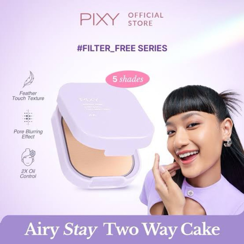Pixy Airy Stay Two Way Cake | New Pixy Pressed Powder | Shopee Malaysia