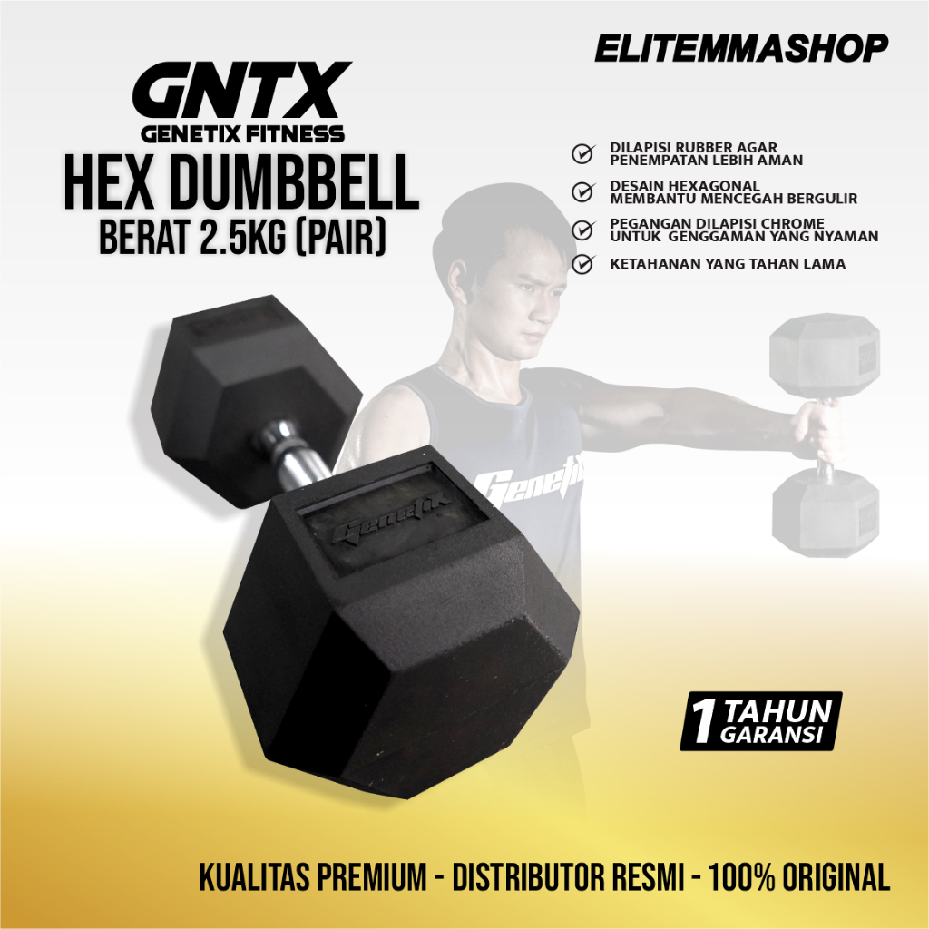 Genetix FIT HEX Dumbbell 2.5KG (Pair) | Shopee Malaysia