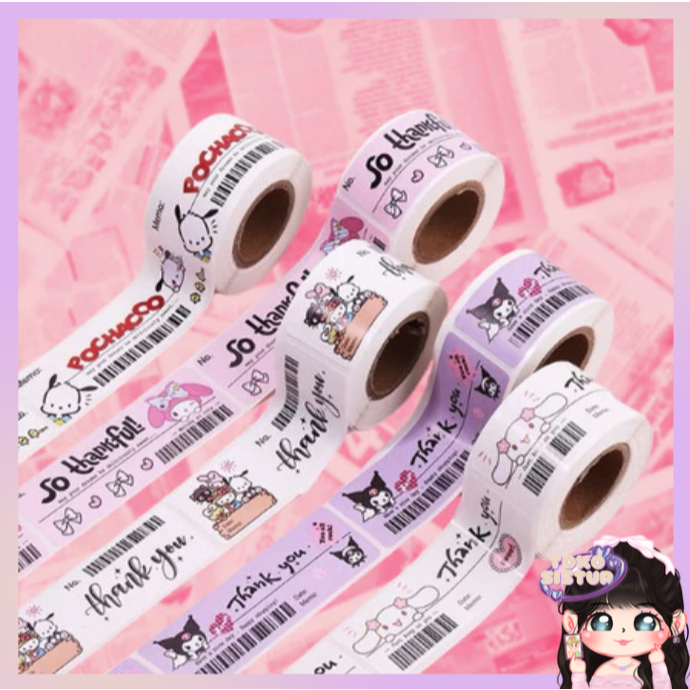 [TS] (12PCS) Thankyou SANRIO ROLL LABEL STICKER / CINNAMOROLL KUROMI ...