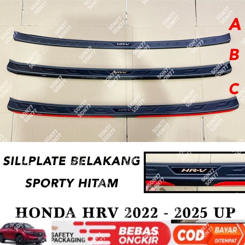 MERAH HITAM Honda HRV HR-V Rear Sillplate 2022 2024 2025 Sporty Black ...