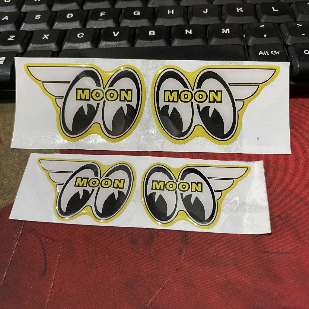 Mooneyes Resin Embossed Stickers Pair of 3D Moon Eyes Flexible Stickers ...