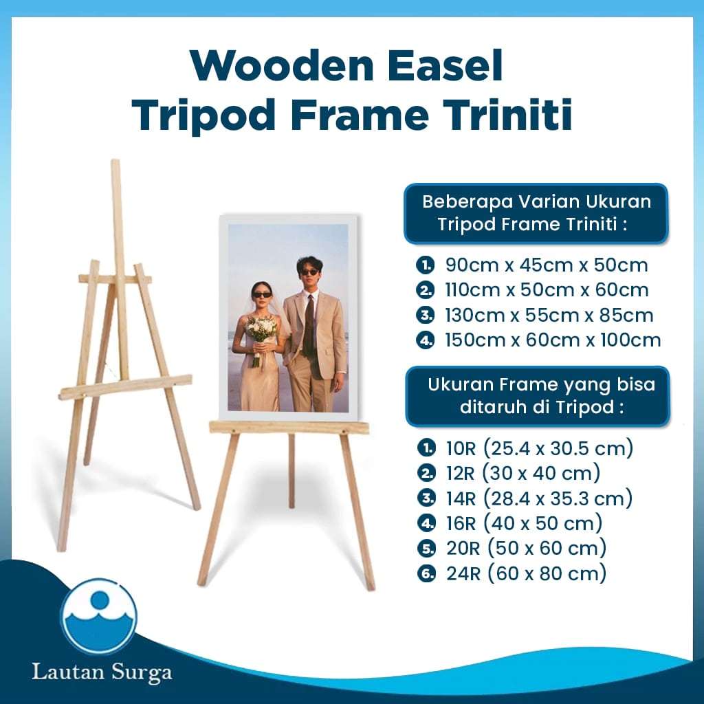 KAYU Tripod Standing Photo Frame Dutch Teak Wood Wooden Easel Stand ...