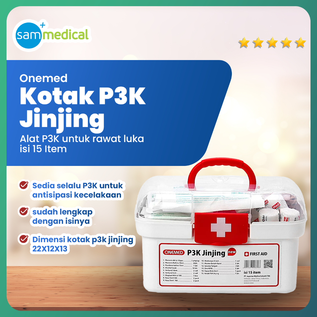 Onemed Carrying First Aid Box + Contains 15 items / Plastic First Aid ...