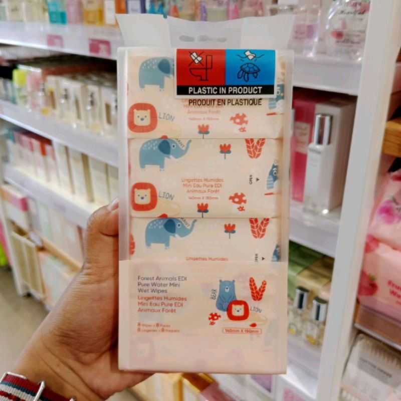 Miniso Forest Animal EDI Pure Water Mini Wet Wipes | Shopee Malaysia