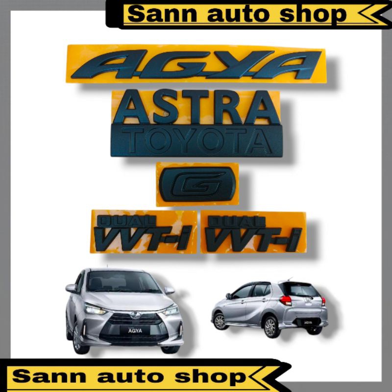 HITAM Agya Astra Logo Emblem Toyota Dual vvti Type G Black Doff ...
