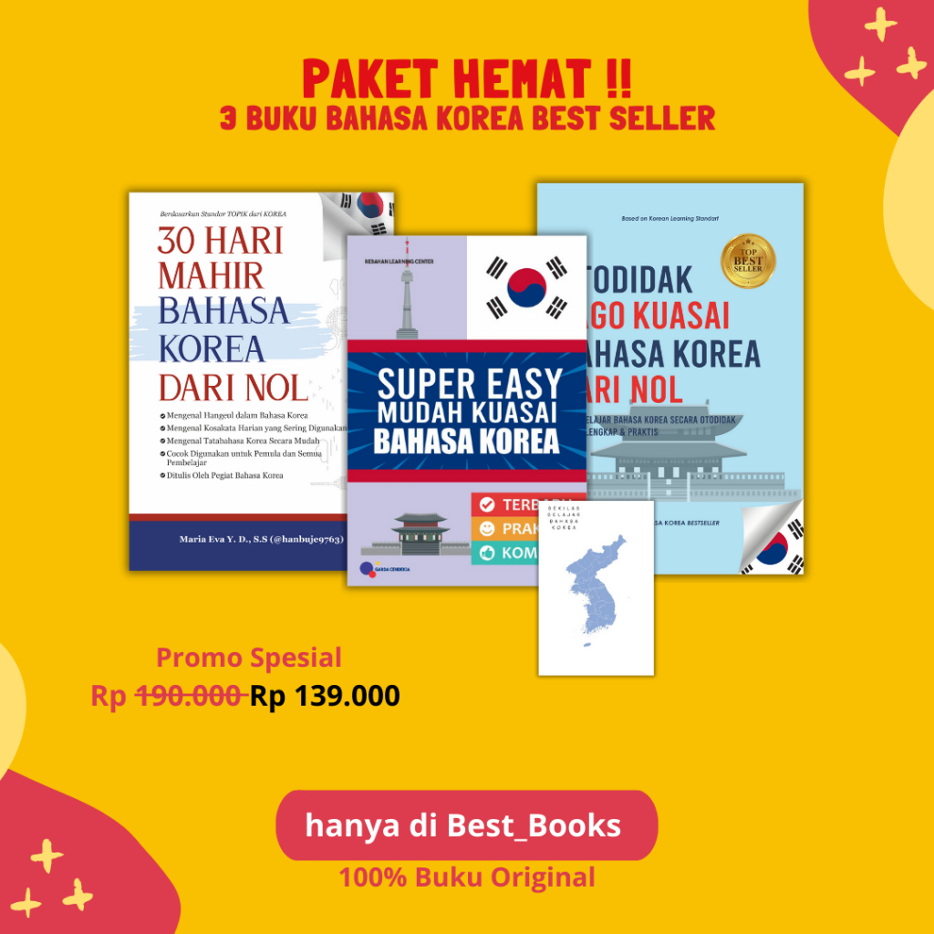 Package of 3 Korean Language Books (Super Easy Easy to Master Korean ...