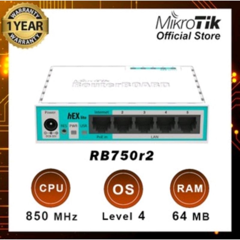 Mikrotik RB750r2 hEX Lite | Shopee Malaysia