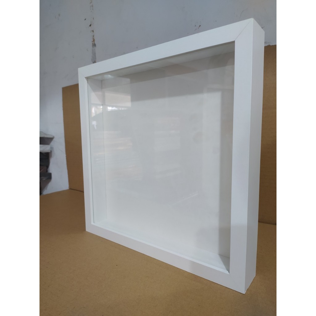 KAYU PUTIH Wooden block frame 25x25 cavity 5 cm white/glass | Shopee ...