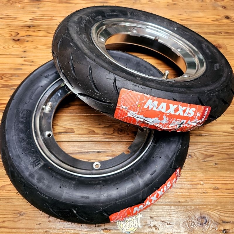 Vespa Ring 10 CNC Tubeless Rims SIP Model Complete with Maxxis 350/10 ...