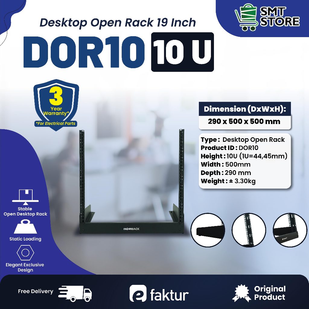 Desktop Open Rack 10U Depth 290mm INDORACK Audio Receiver Rack DOR10 ...