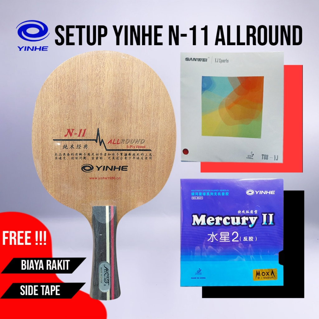 Yinhe N11 Allround 5Plywood Yinhe Sanwei T88 Assembled Pingpong Bat ...