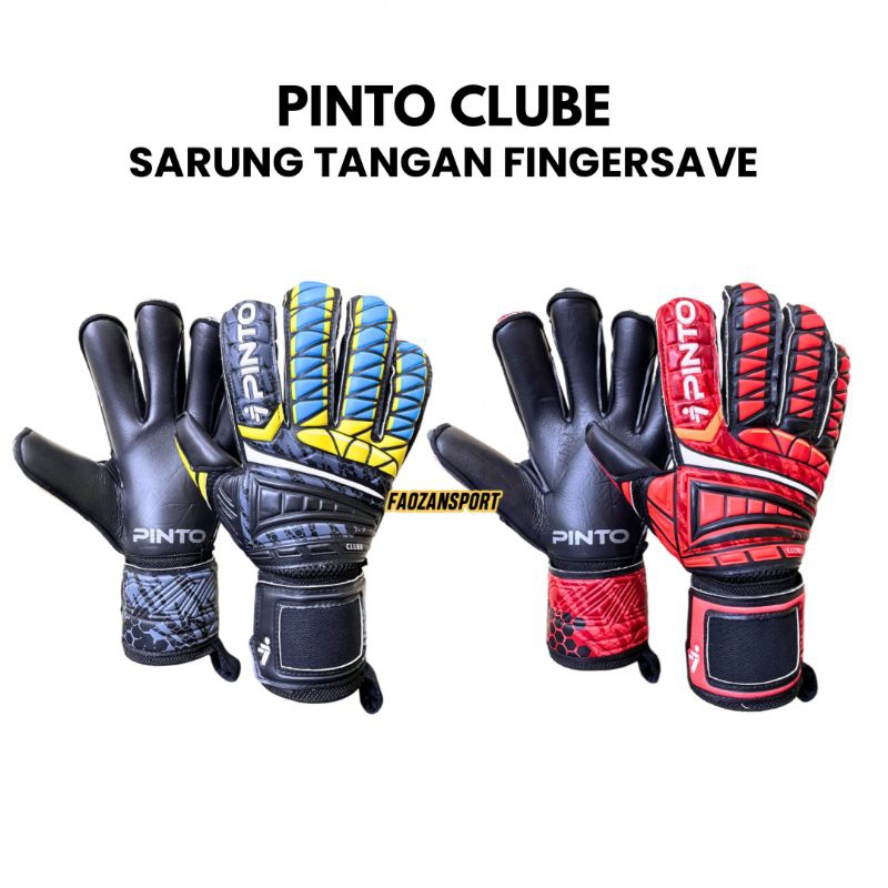 Pinto Clube Goalkeeper Gloves Fingersave Glove Keeper Pinto Black Men's ...
