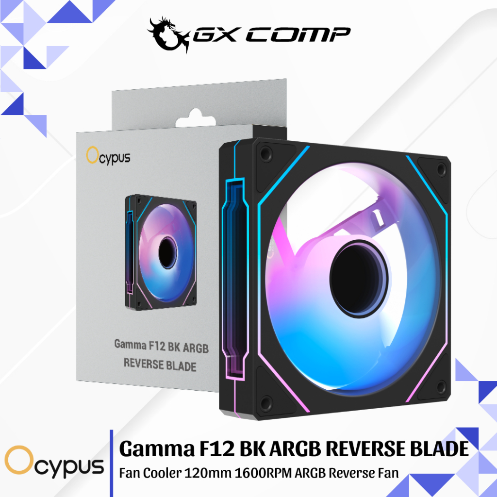 Ocypus Gamma F12 BK ARGB Reverse Blade | Fan Cooling 120mm 1600RPM ...