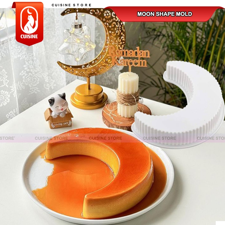 Large EID Mubarak Ramadhan Moon Shaped Pudding Cake Silicone Mold ...