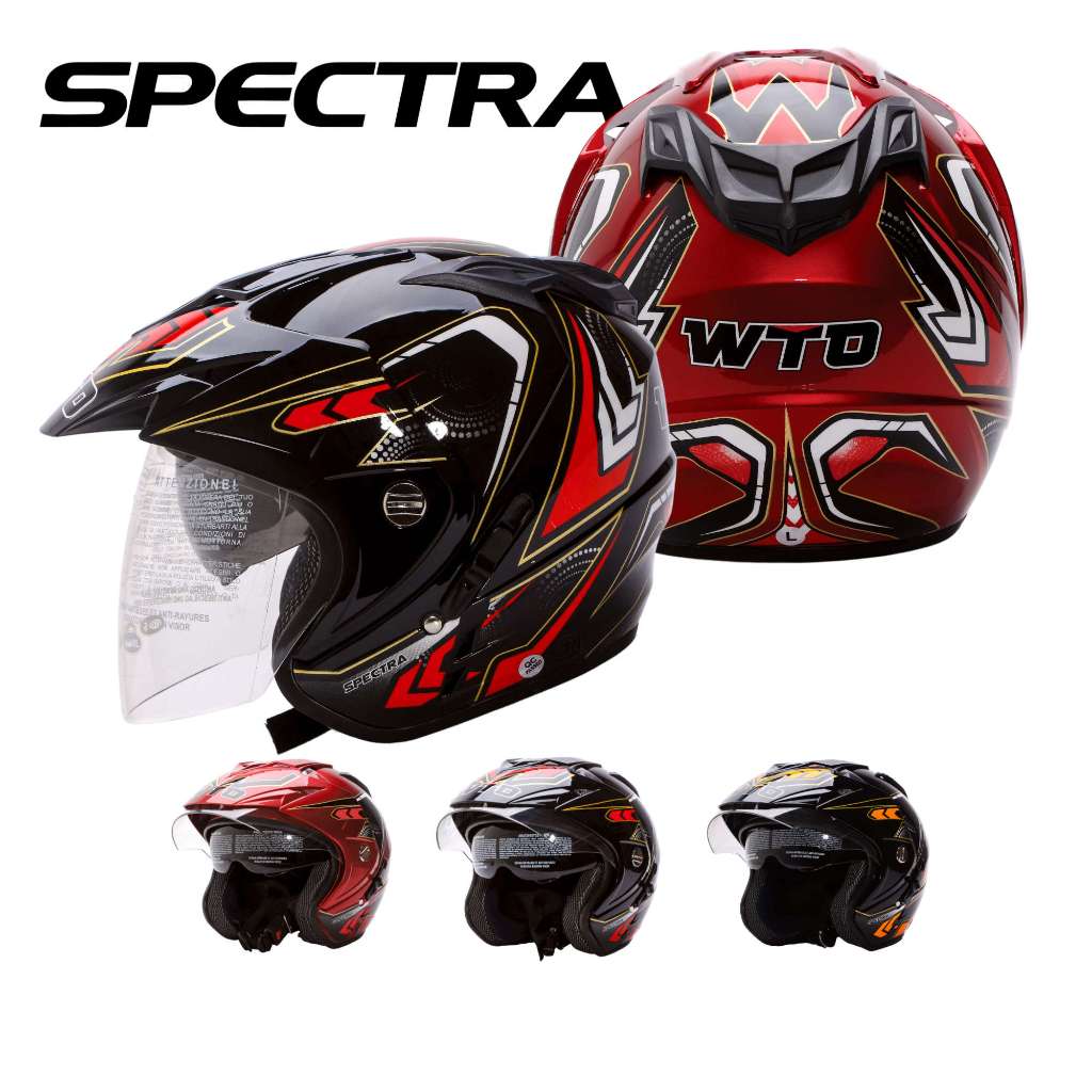 SNI Impressive Spectra Half Face Double Visor Adult Helmet | Shopee ...