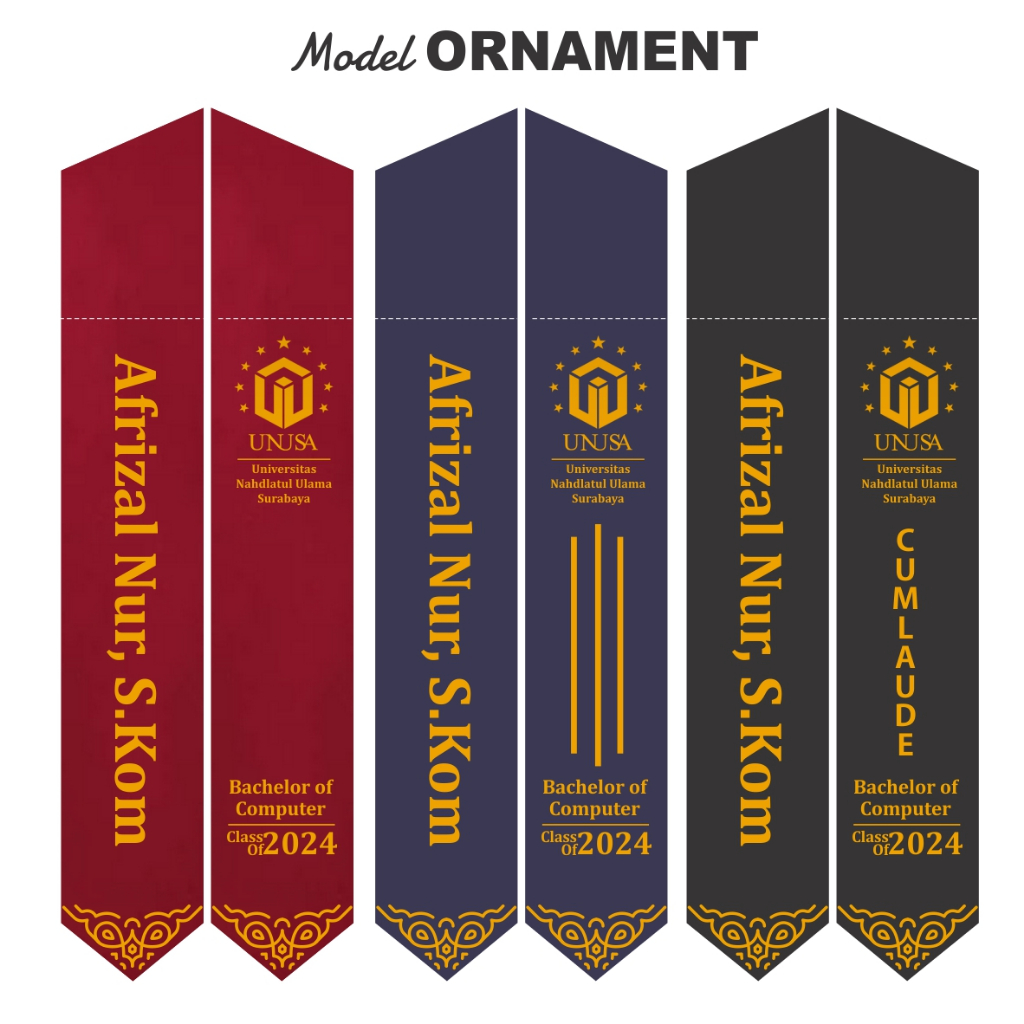 1 DAY / neck sash / graduation neck sash / motif sash / custom sash ...