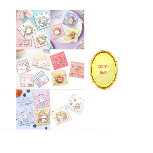 Gbake 50pcs plastic ziplock cookies with cute cartoon motifs 13,5cm x ...