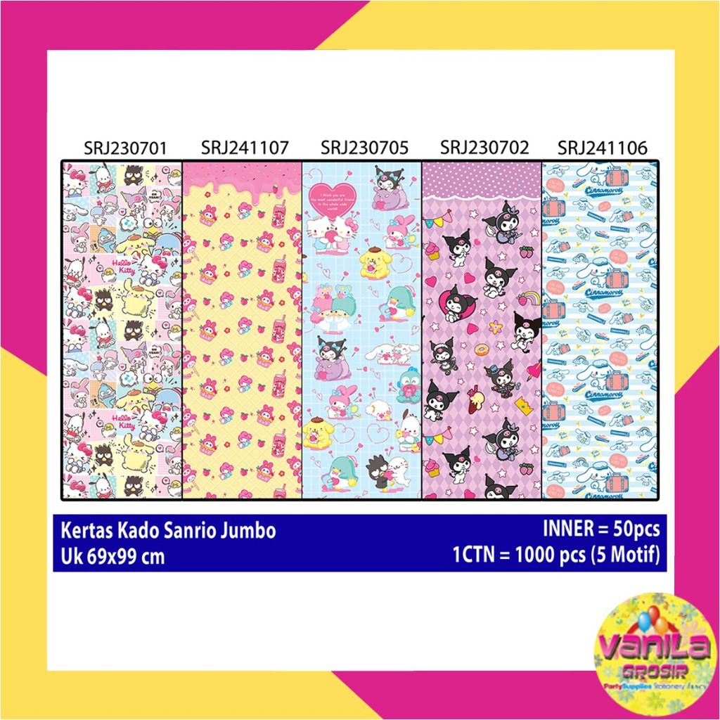 Sanrio jumbo Gift Paper, BT21 jumbo wrapping paper, cute Korean jumbo ...