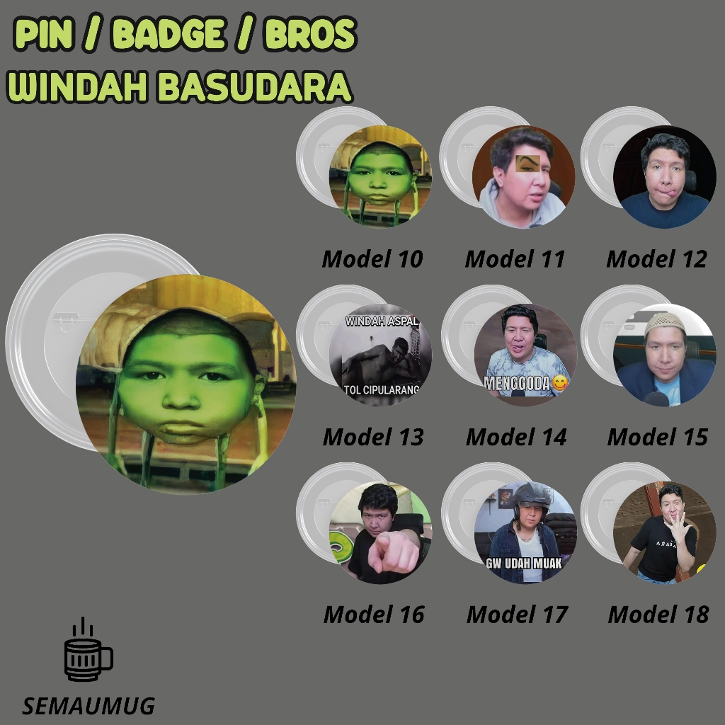 Brando WINDAH BADGE BADGE BADGE BADGE PIN INFLUENCER CUTE IDOL CUSTOM ...